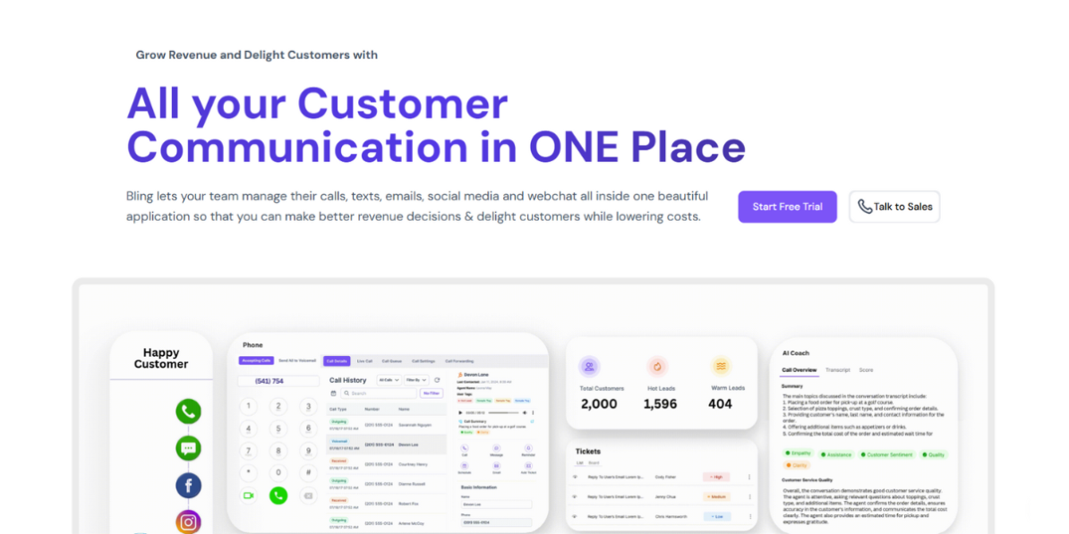 Bling – AI-Powered Communication Hub for Sales & Support