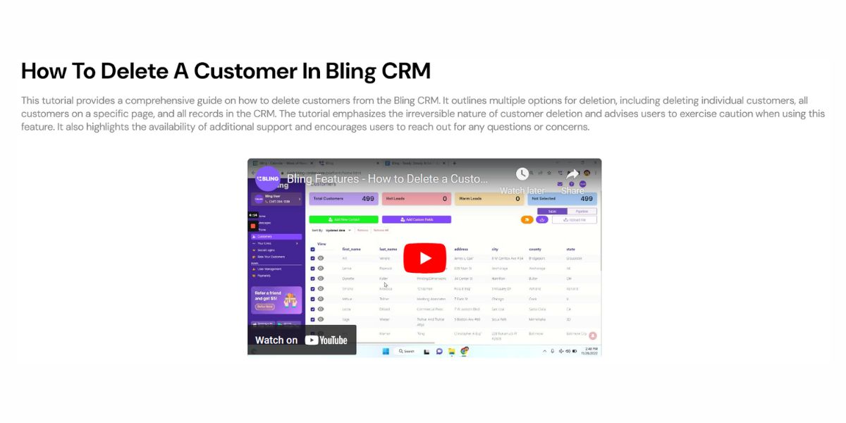 How to Delete a Customer in Bling CRM