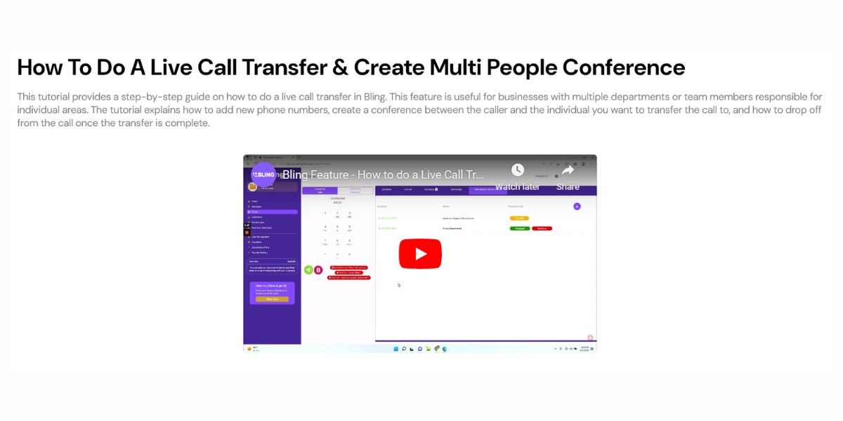 Bling | Live Call Transfer & Create Multi People Conference