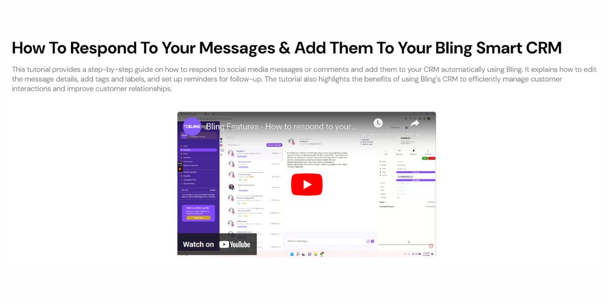 Responding to Social Media Messages with Bling - A Guide