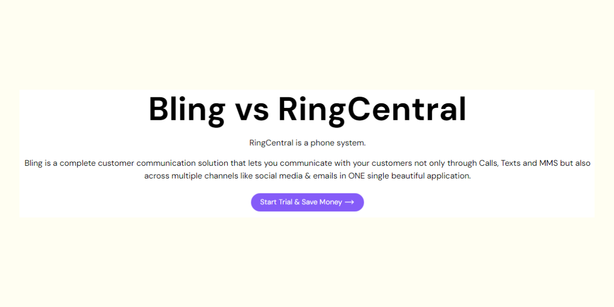 RingCentral alternative Bling | Bling vs RingCentral Comparison